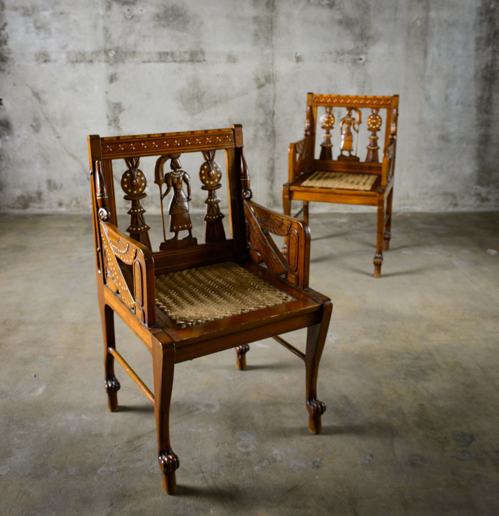 PAIR OF EGYPTIAN ARMCHAIRS - JF Chen