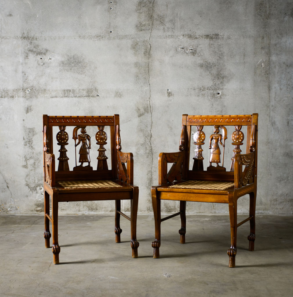 PAIR OF EGYPTIAN ARMCHAIRS - JF Chen
