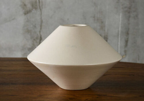 ARCHITECTURAL POTTERY DIAMOND SHAPE CERAMIC VASE IN WHITE - JF Chen