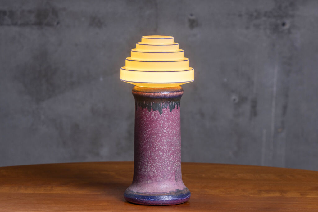 NANCY JURS CERAMIC LAMP WITH GLASS SHADE - JF Chen